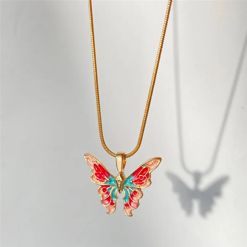 Fashion-Women-New-Design-Enamel-Butterfly-Necklaces-Thai-Pop-Butterfly ...