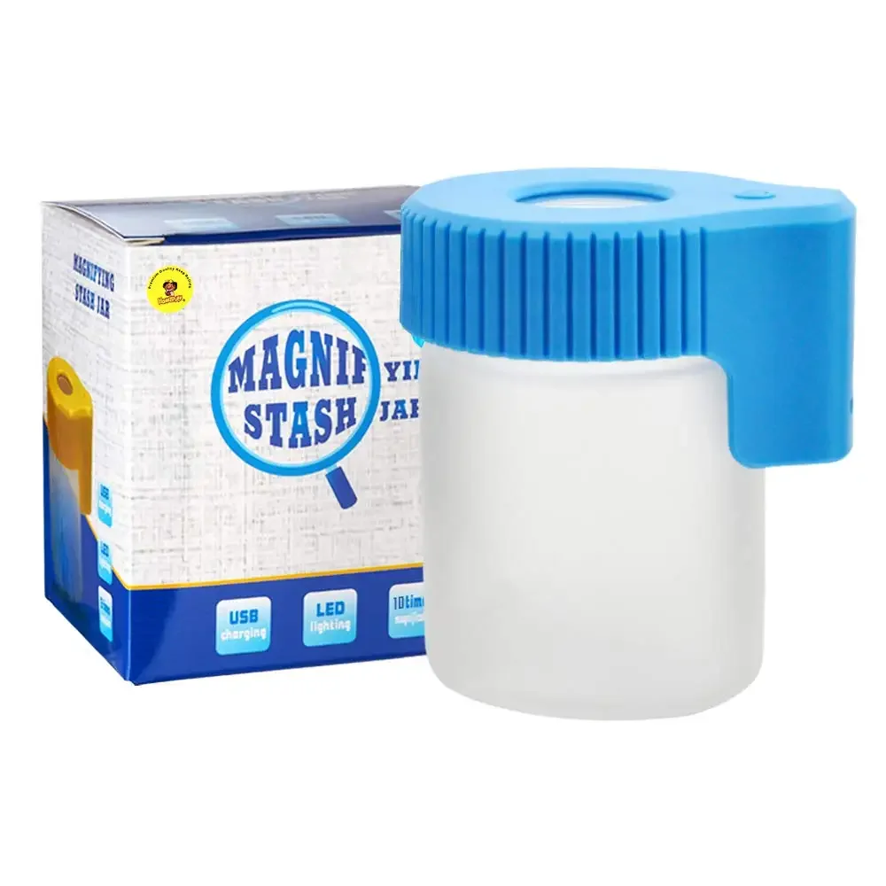 LED Illuminated Seal Dry Herb Grass Storage Jars with Magnifying ...