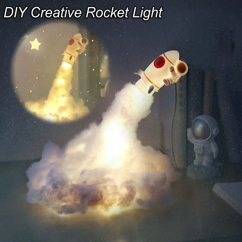 DIY-Creative-Rocket-Light-LED-Colorful-Clouds-Astronaut-Lamp-USB-Night ...