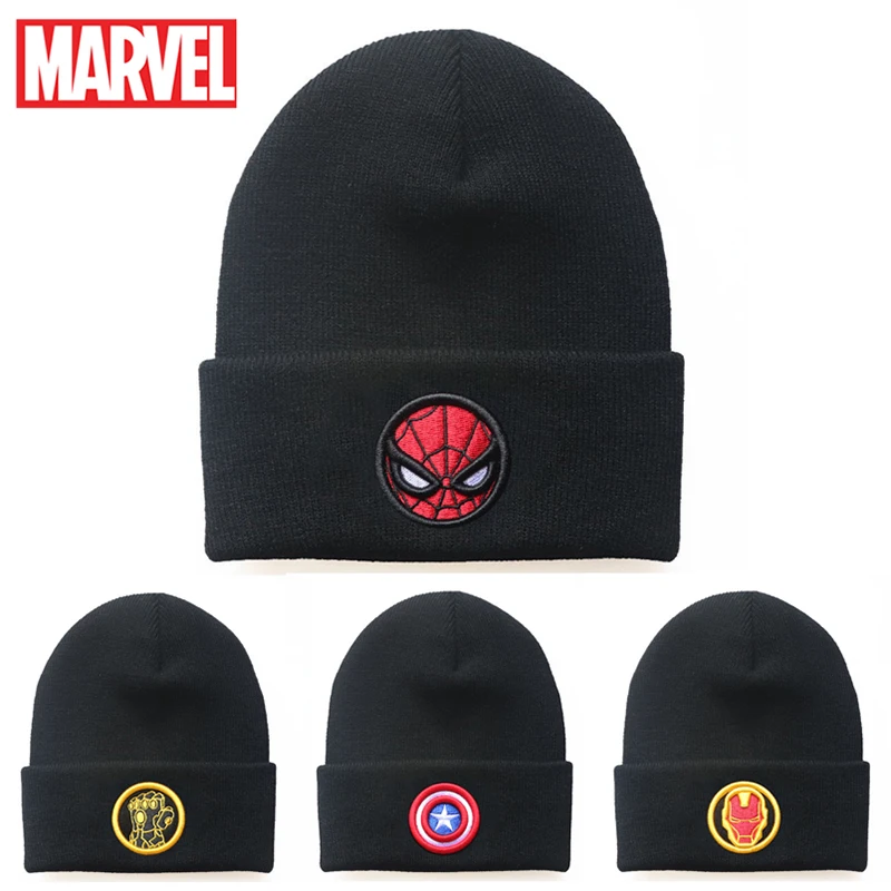 Marvel Knitted Hat Avengers Superheroes Spider Man Cartoon Autumn ...