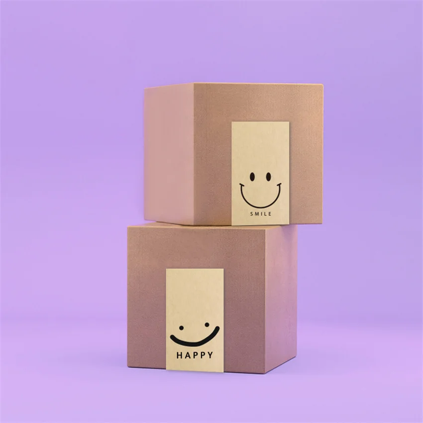 50Pcs-6x15cm-kraft-paper-Smile-Thank-You-Labels-Stickers-For-Gift-Box ...