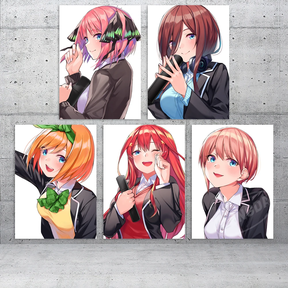 The Quintessential Quintuplets Wall Art Modular Nakano Miku Canvas Home ...