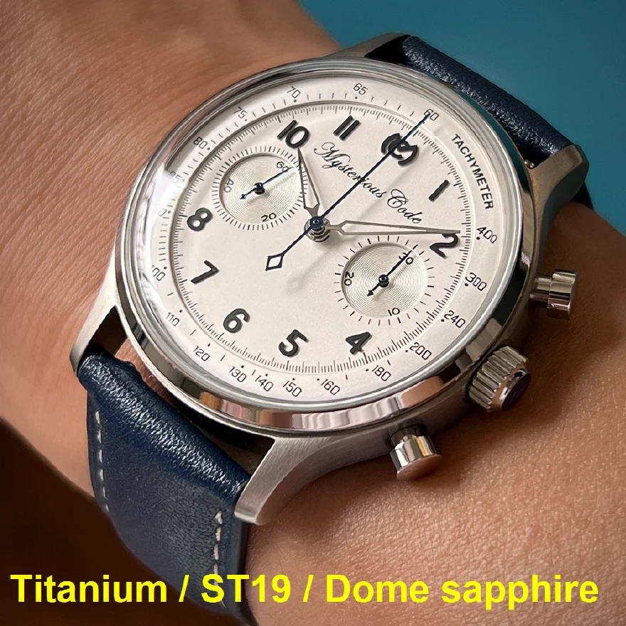 Titanium Pilot Watch Chronograph Seagull ST19 Mechanical Wristwatches ...