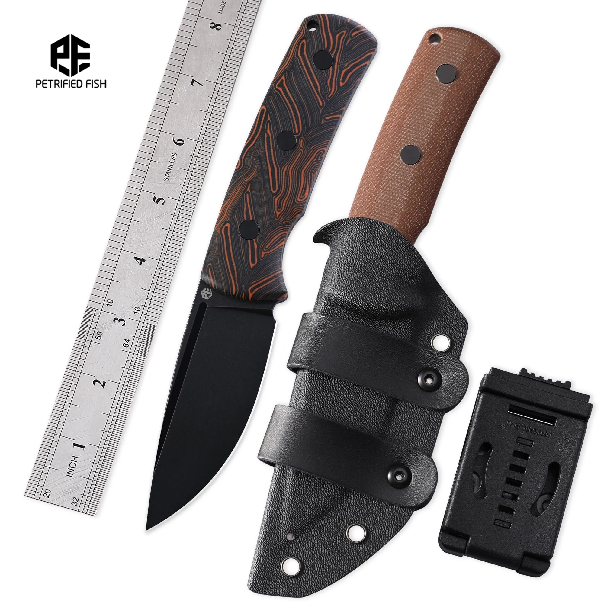 Petrified-Fish-PFP01F-N690-G10-or-Micarta-Handle-Fixed-Satin-Blade ...