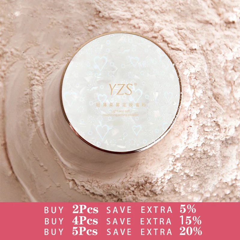 YZS Face Loose Powder with Puff Mineral Waterproof Matte Setting Powder ...