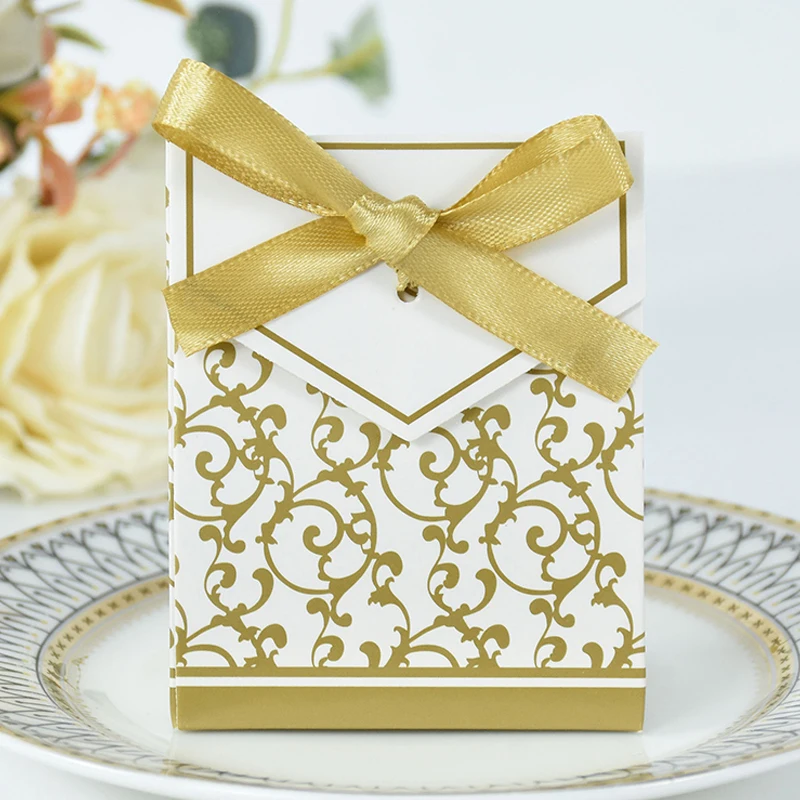 5-10-20pcs-Gold-Silver-Paper-Candy-Box-with-Ribbon-Wedding-Favors-Gift ...