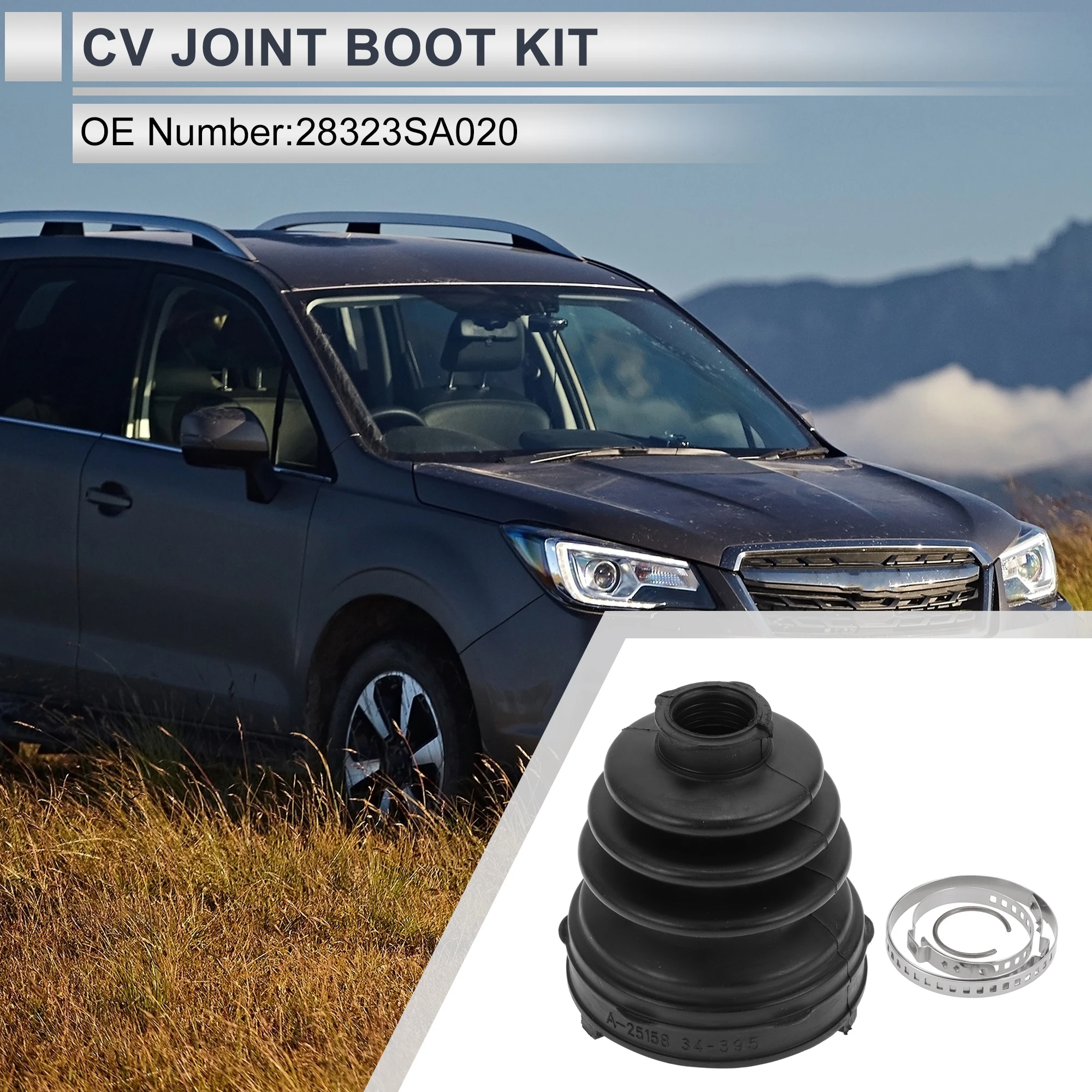 X Autohaux No.28323SA020 Outer CV Joint Boot Kit with Clamps for Subaru ...