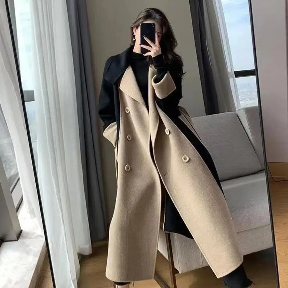Trendy-Lapel-Contrast-Color-Winter-Overcoat-Elegant-Winter-Coat-Loose ...
