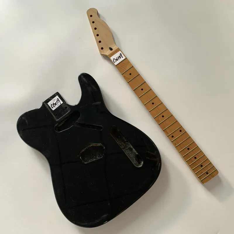 CN159-CB159-Black-Color-Tele-Guitar-Kits-Roasted-Maple-Neck-21-Frets ...