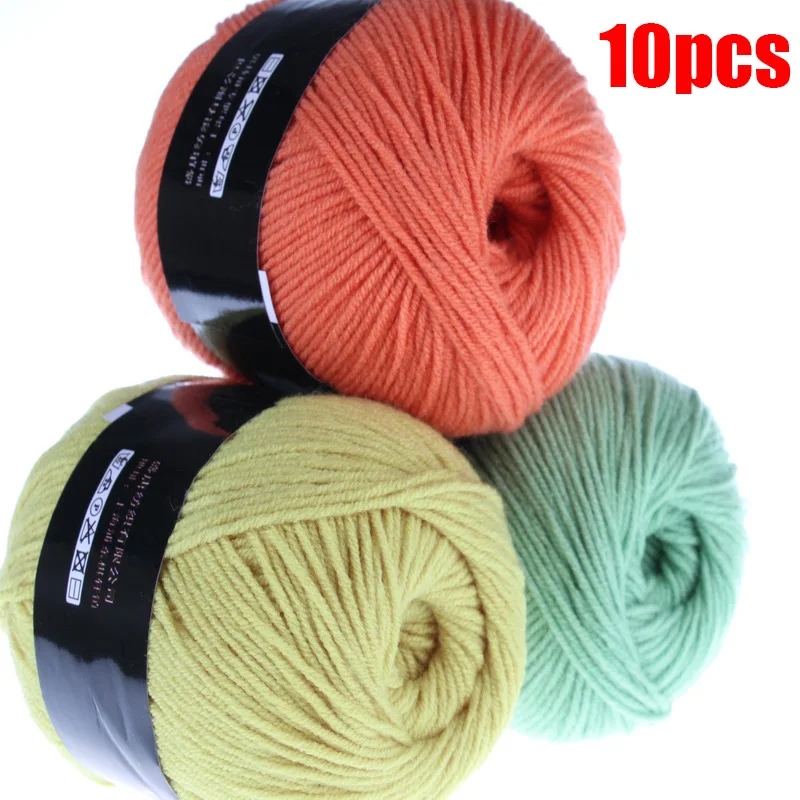 10pcs 50g Yarn Newest Cotton Yarn for Knitting Crochet Yarn Soft Skin ...