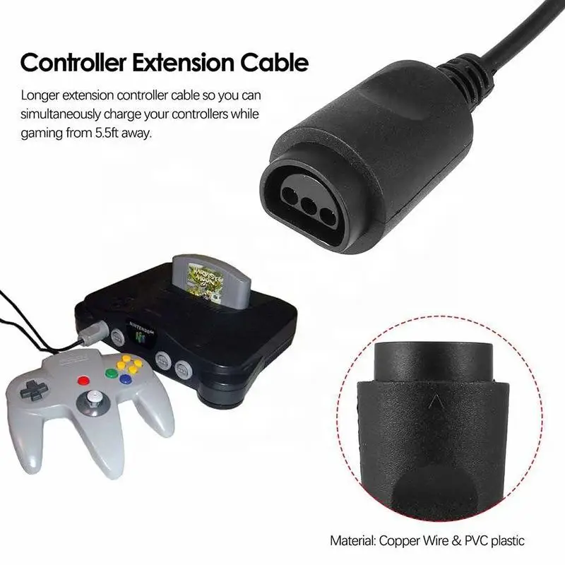 1-8M-For-Nintendo-64-Cords-Extension-Cable-Plug-And-Play-Line-Game ...