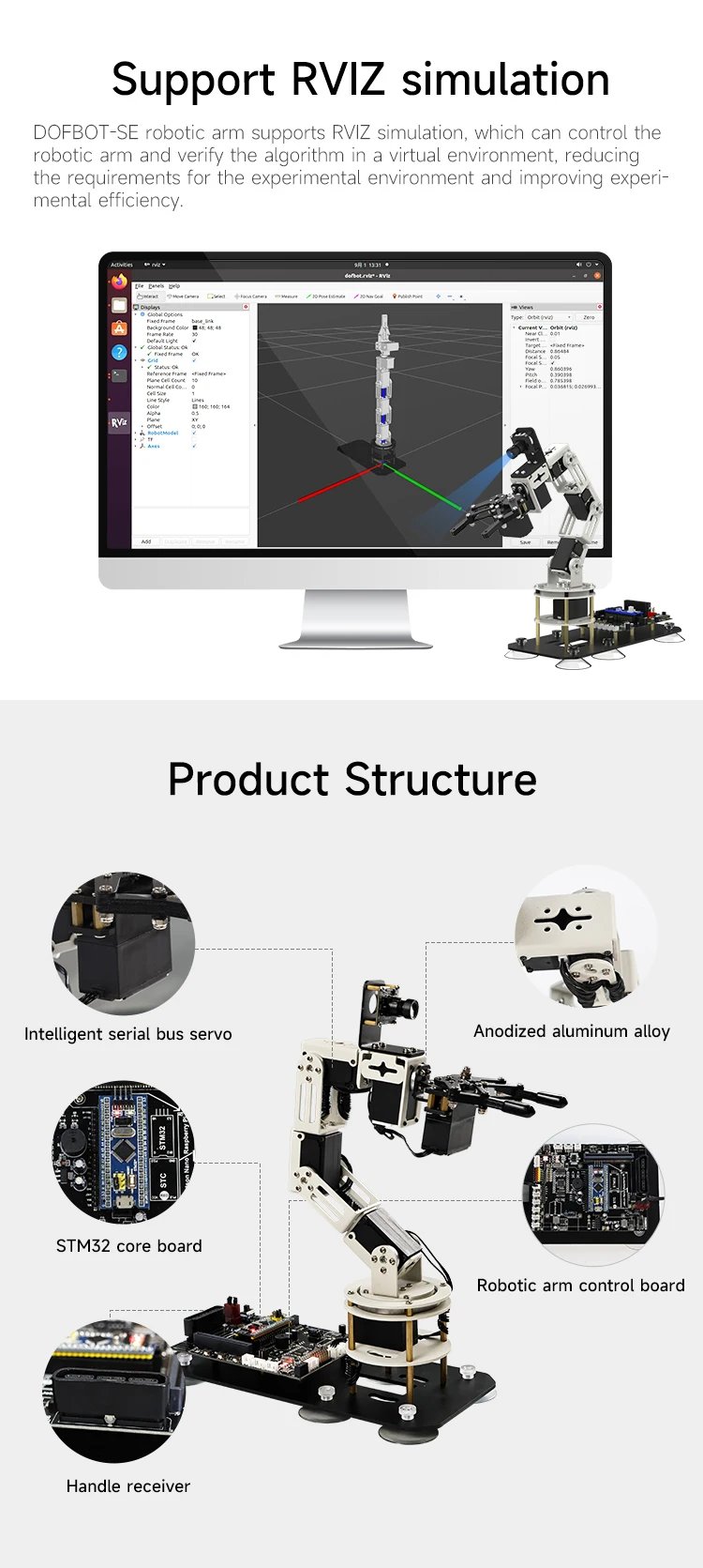 Dofbot Se 6dof Robotic Arm With A 3mp Camera Cost Effective Ai Robotic
