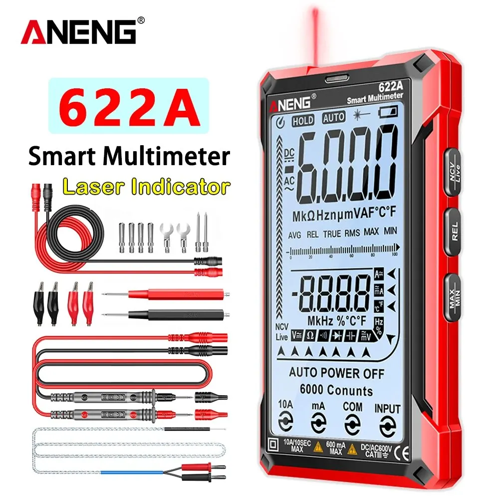 ANENG-622A-6000-Counts-Smart-Multimeter-Infrared-Laser-AC-DC-Voltage ...