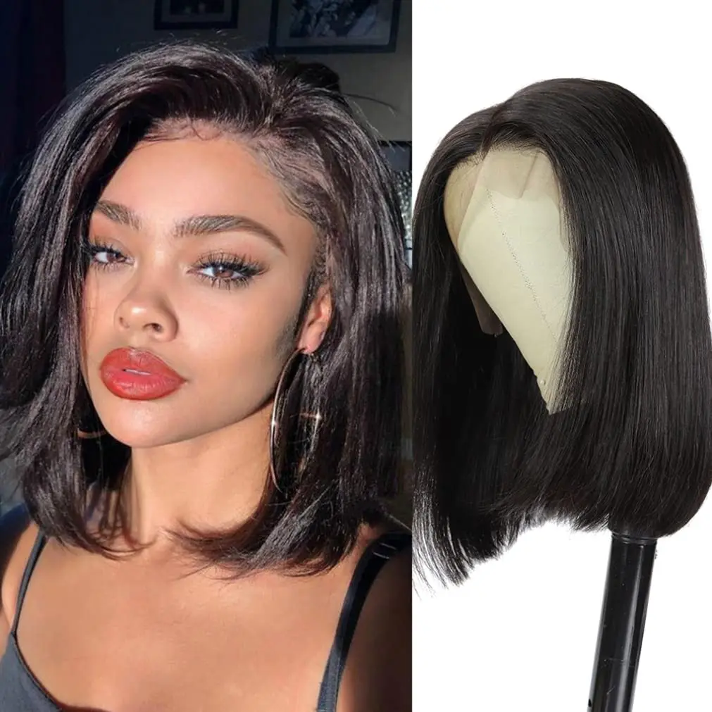 Admutty Bob Wig Lace Front Human Hair Wigs Short Brazilian Bob Frontal ...