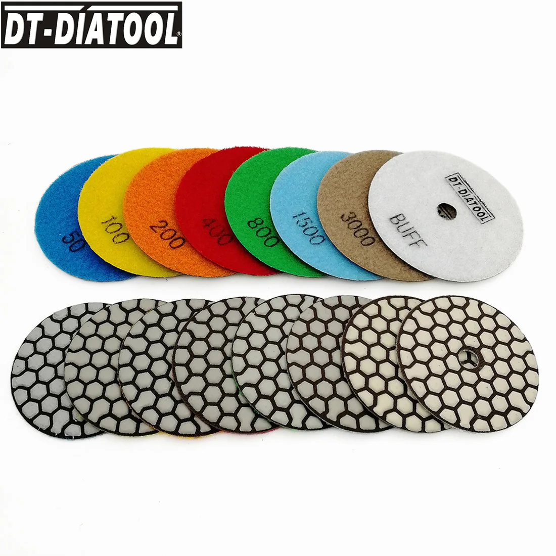 DT-DIATOOL-6pcs-pk-Diamond-Dry-Polishing-Pad-Resin-Bond-Flexible-For ...