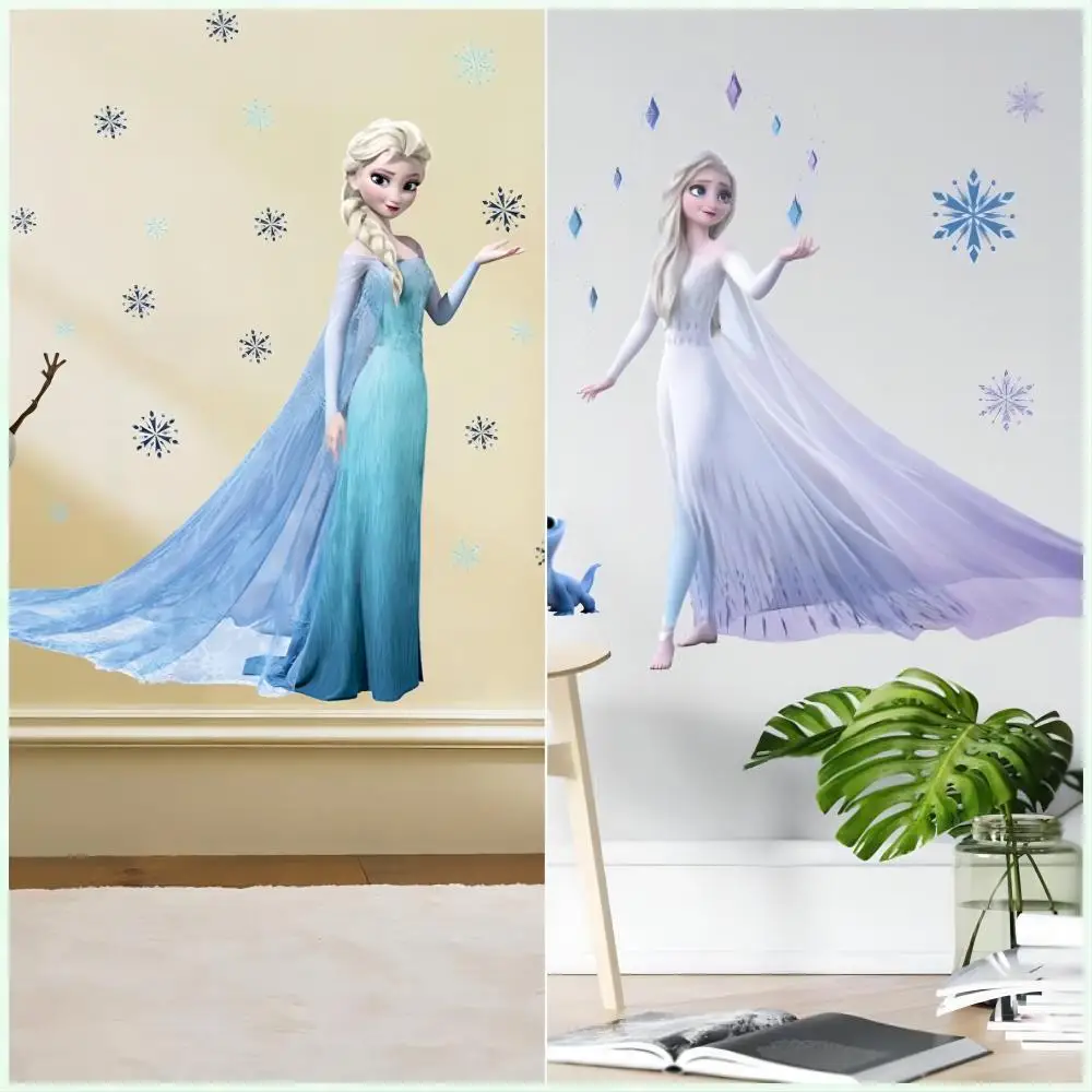 Cartoon-Frozen-Elsa-Anna-Princess-Wall-Stickers-For-Kids-Room ...