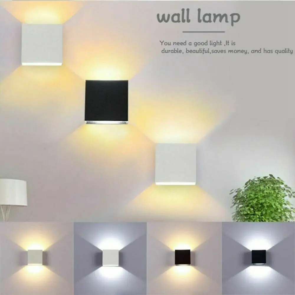 Simplicity-Indoor-Outdoor-Lamp-White-Black-Creativity-Cube-LED-Wall ...