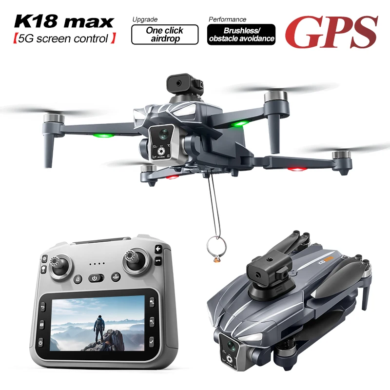 New K18 GPS Airdrop Drone – 5KM Range, 4K Pro HD Dual Camera, 3-Axis ...