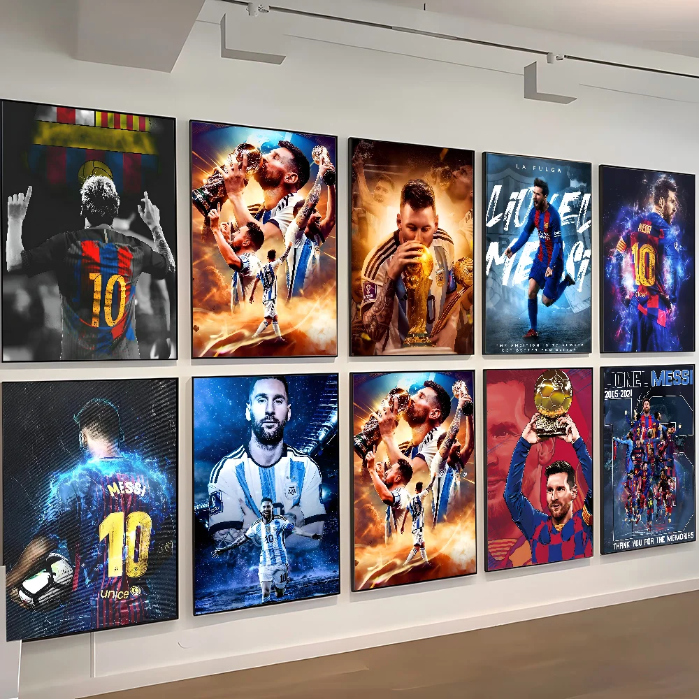1pc Football Star L-Lionel M-Messi Poster Self-adhesive Art Waterproof ...