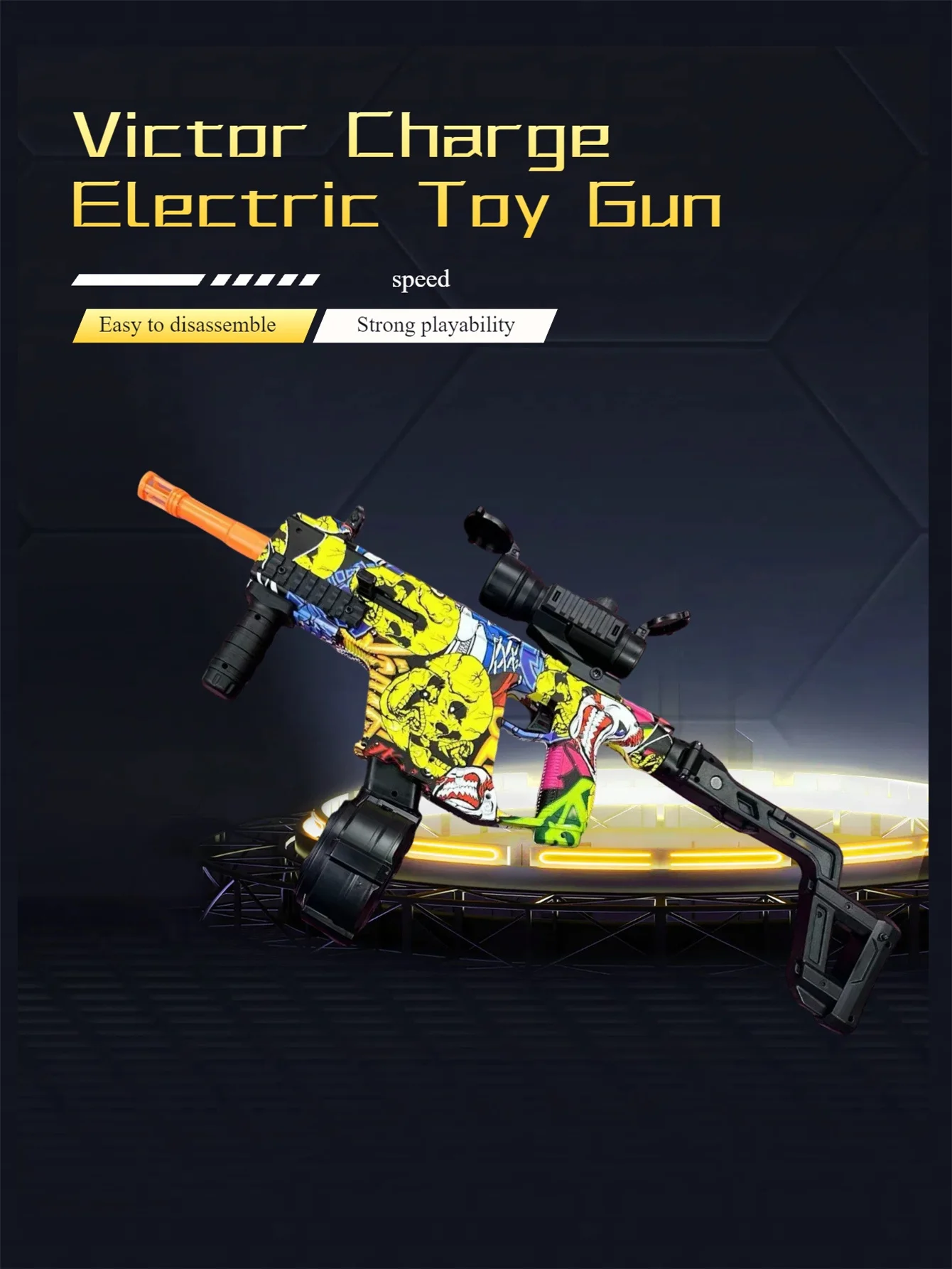 Victor-gel-ball-explosive-gun-toys-automatic-and-manual-double-shooting ...