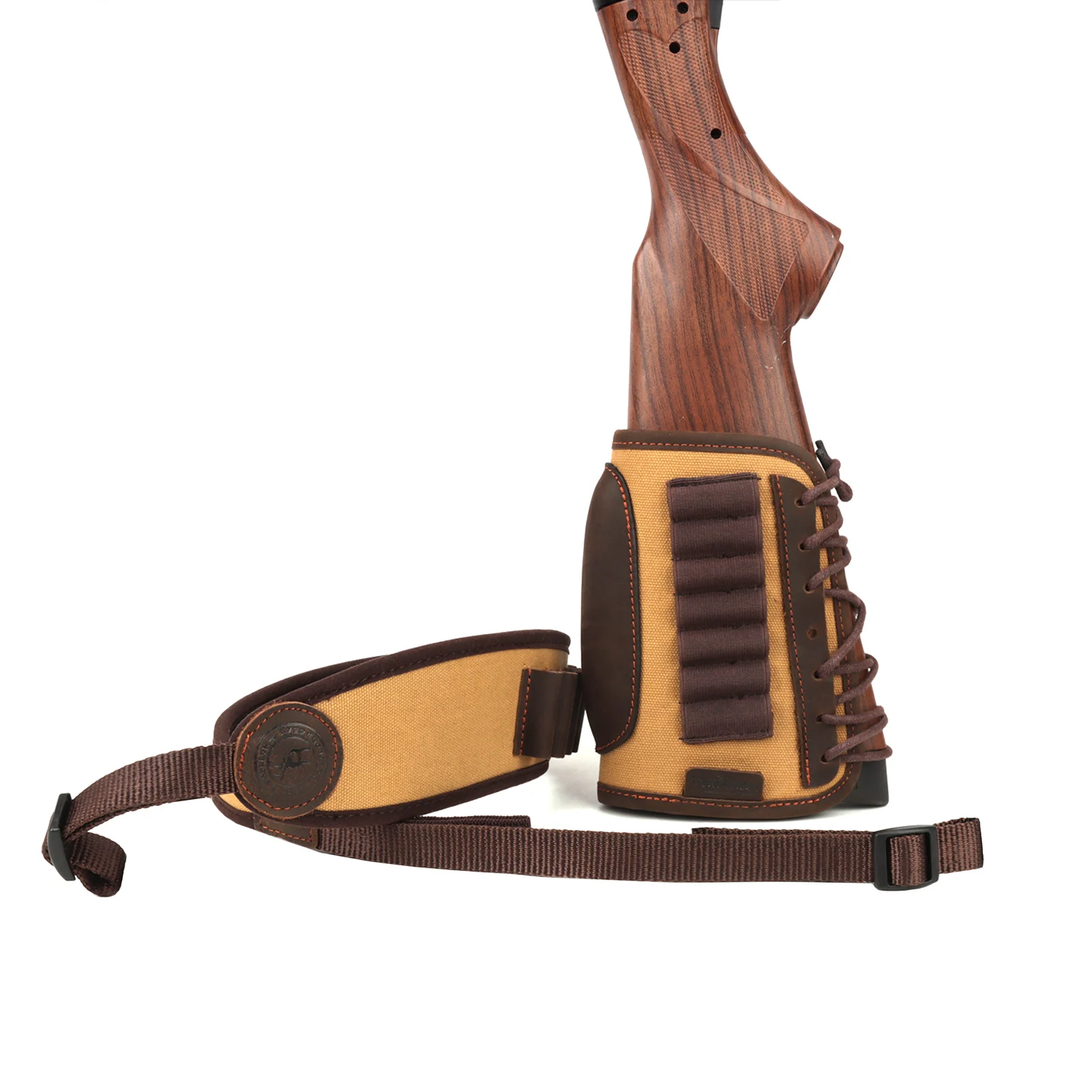 Tourbon-Canvas-Leather-Rifle-Sling-Shoulder-Strap-Holder-Rifle-Cheek ...