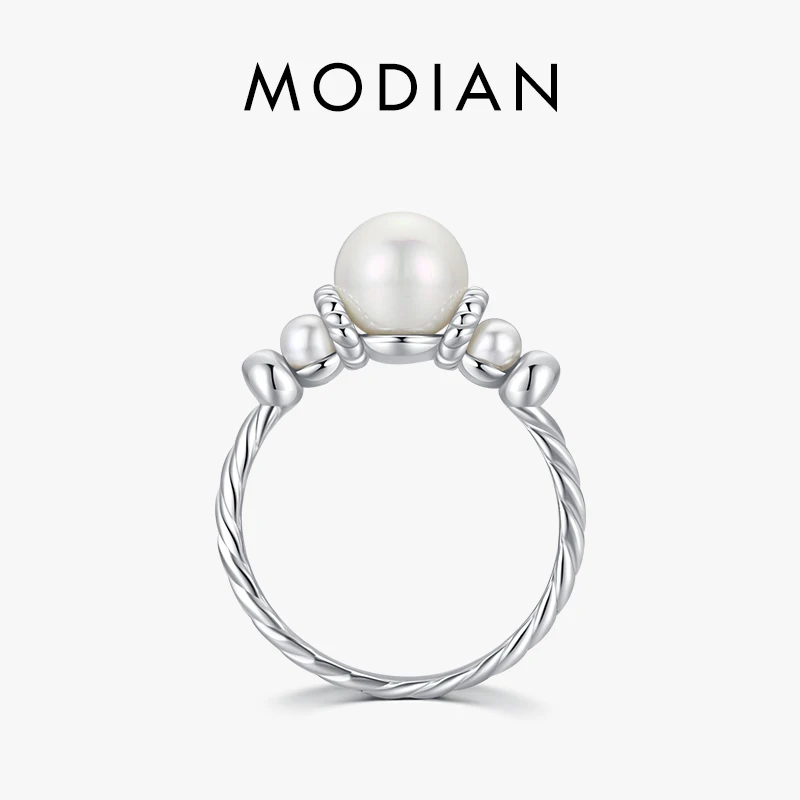 Modian-Elegant-Fashion-Shell-Pearl-Ring-925-Sterling-Silver-Exquisite ...