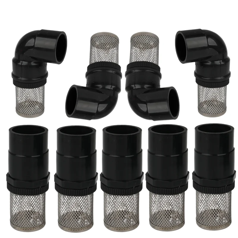 1pc Black PVC Pipe Filter 304 Stainless Steel Filter Mesh Garden ...