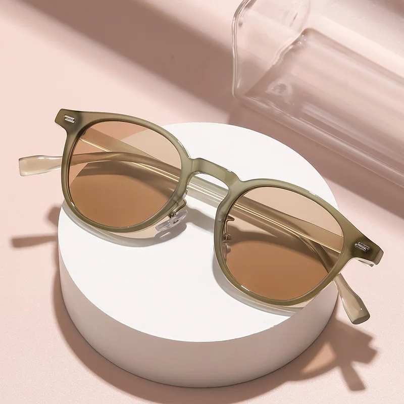 Fashionable and trendy small round-frame glasses versatile UV ...