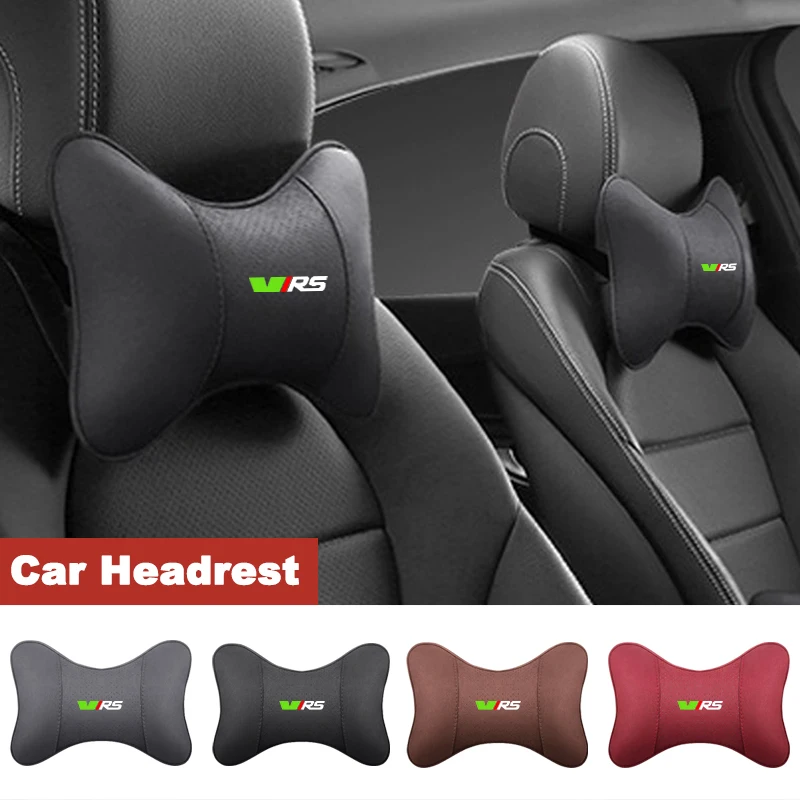 2pcs Car Seat Headrest Pillow Neck Support Protect Cushion For Skoda ...