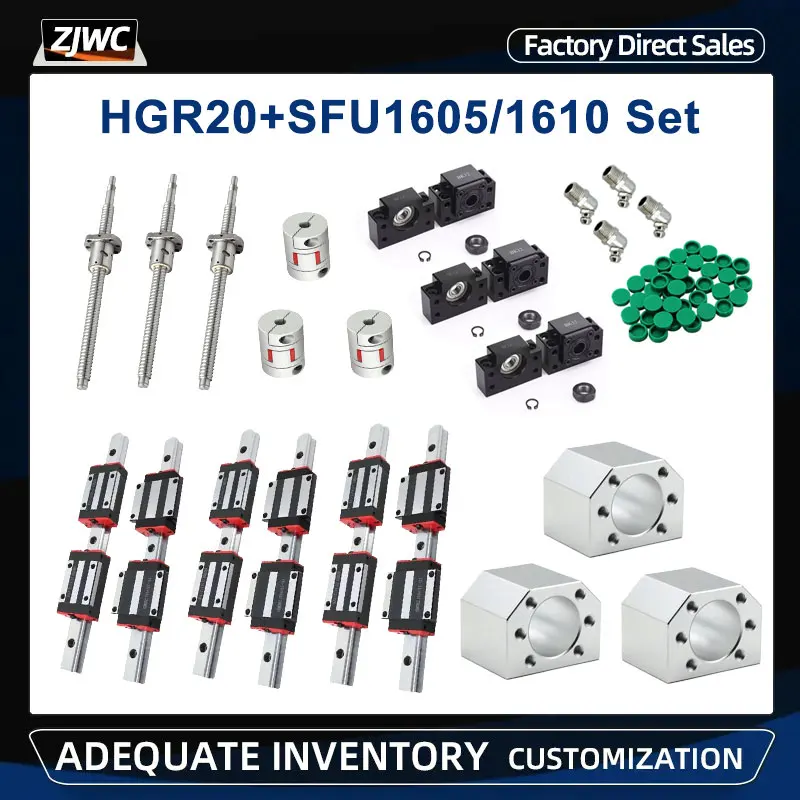 3-Sets-HGR20-Square-Linear-Guide-3-Axis-4aixs-CNC-Linear-Rail-3Set ...