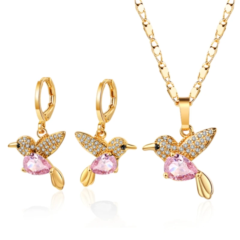 Fashion-Zircon-Super-Shining-Pendant-Necklace-Earrings-For-Women-Girls ...
