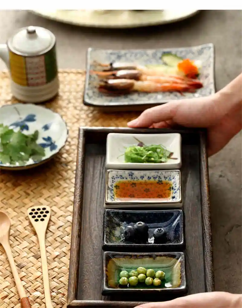Ceramic-Small-Square-Sauce-Dish-Japanese-Sushi-Seasoning-Dish-Wasabi ...