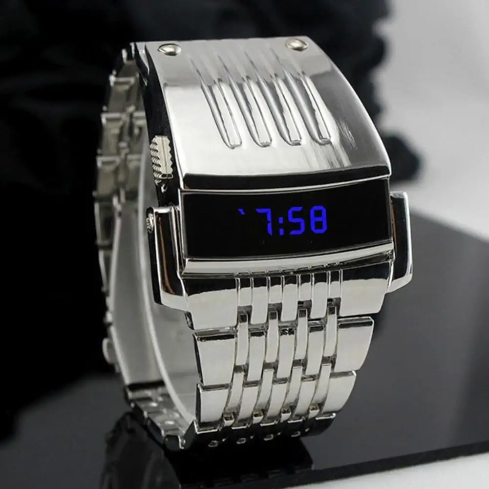 Wrist-Watch-LED-Automatic-Energy-Saving-Mode-Stainless-Steel-Digital ...