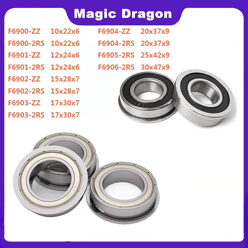 5-10PCS-ABEC-5-Flange-Ball-Bearing-F6900-F6901-F6902-F6903-F6904-F6905 ...