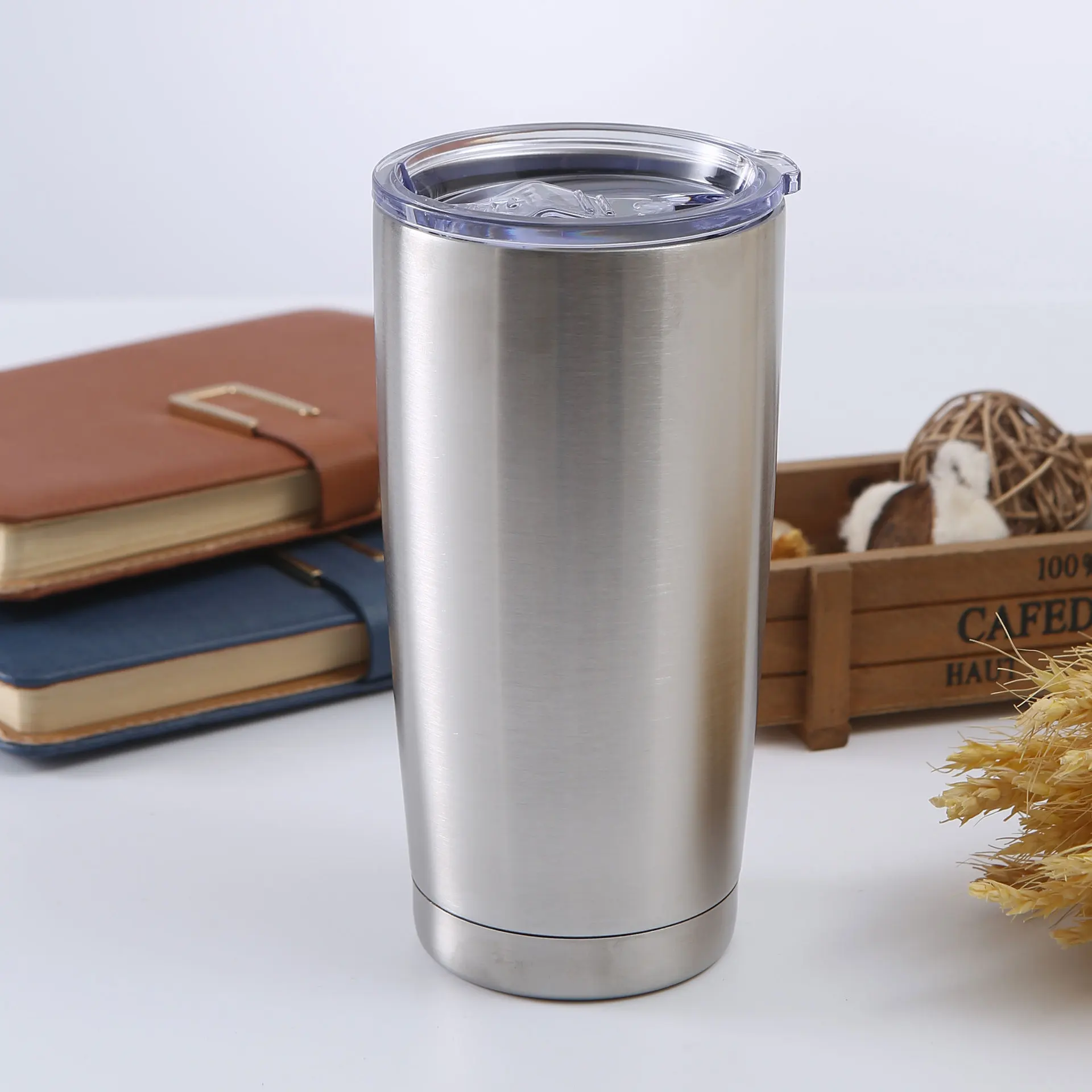 20oz 600ml 텀블러 스테인레스 스틸 머그컵 뚜껑 포함 이중벽 진공 절연 커피 여행용 티몬