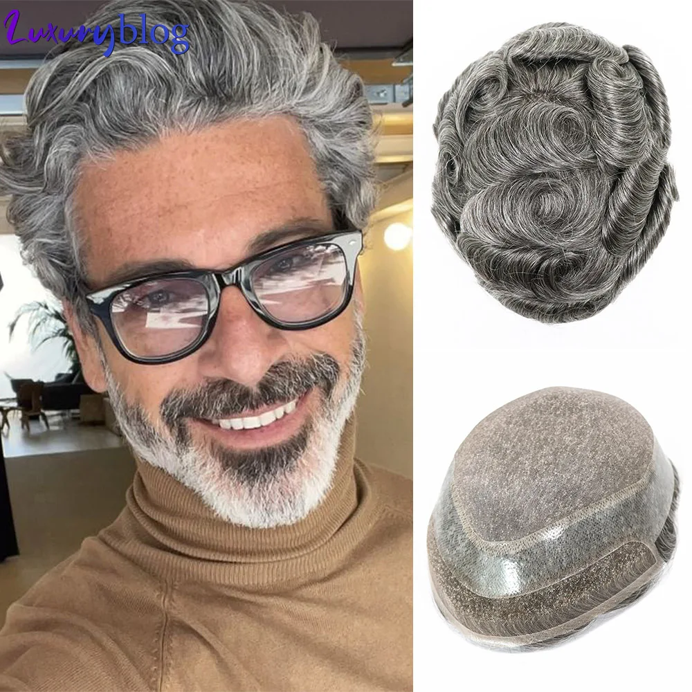 Grey-Human-Hair-Prosthesis-Toupee-for-Men-Pu-Fine-Mono-Lace-Front-Male ...