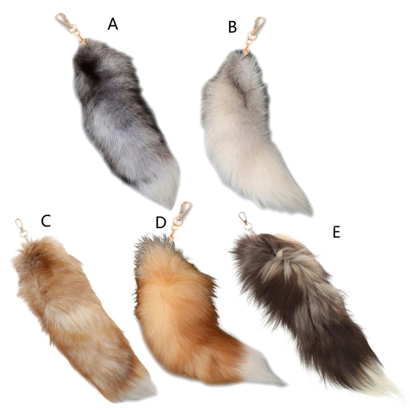 SALE Cute Fox Animal Tail Keychain Fur Pendant Key-Chain Bags Charm ...