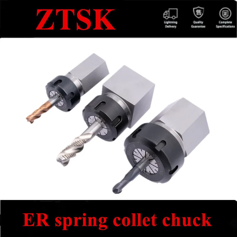 NEW Square ER25 ER32 ER40 Chuck Block Hard Steel Hex ER Spring Chuck ...