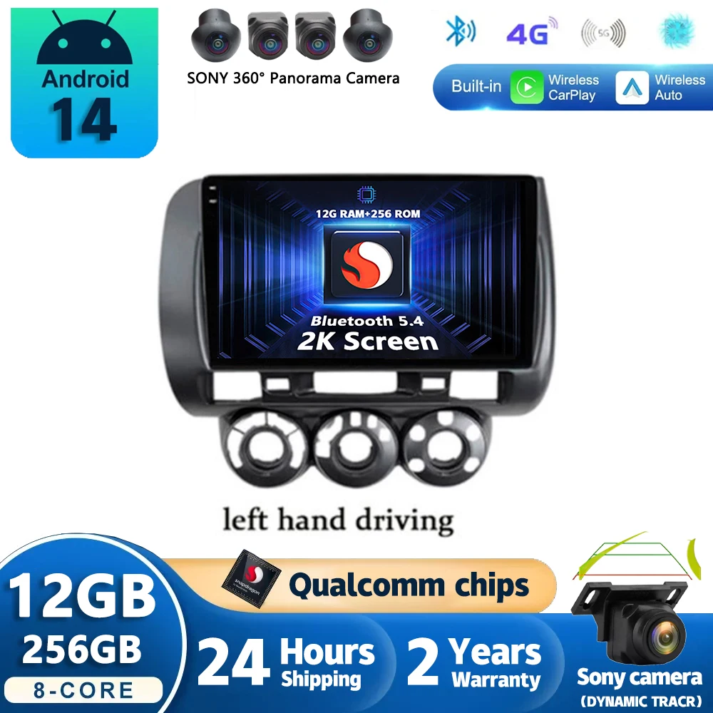 Android-14-For-Honda-Fit-Jazz-City-2002-2003-2004-2005-2006-2007-Car ...