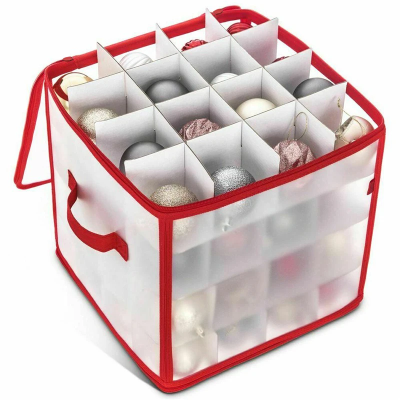 64-Baubles-Storage-Box-With-Lid-Christmas-Xmas-Tree-Decoration ...