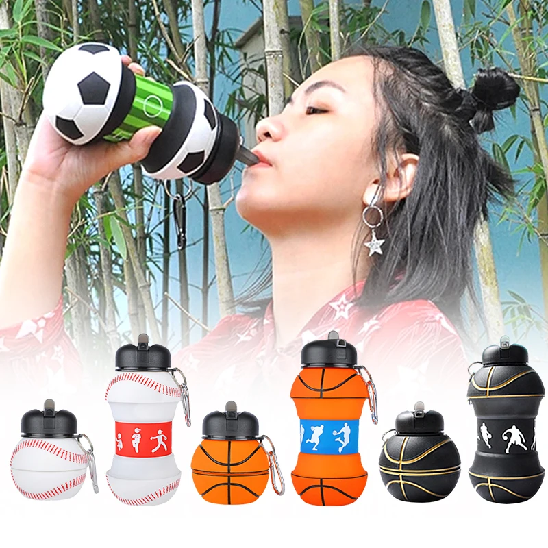 1-Liter-Foldable-Football-Kids-Water-Bottles-Portable-Sports-Water ...