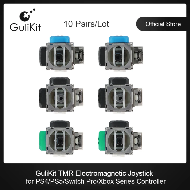 10-Pairs-GuliKit-TMR-Electromagnetic-Joystick-with-Stick-Caps-for-PS4 ...