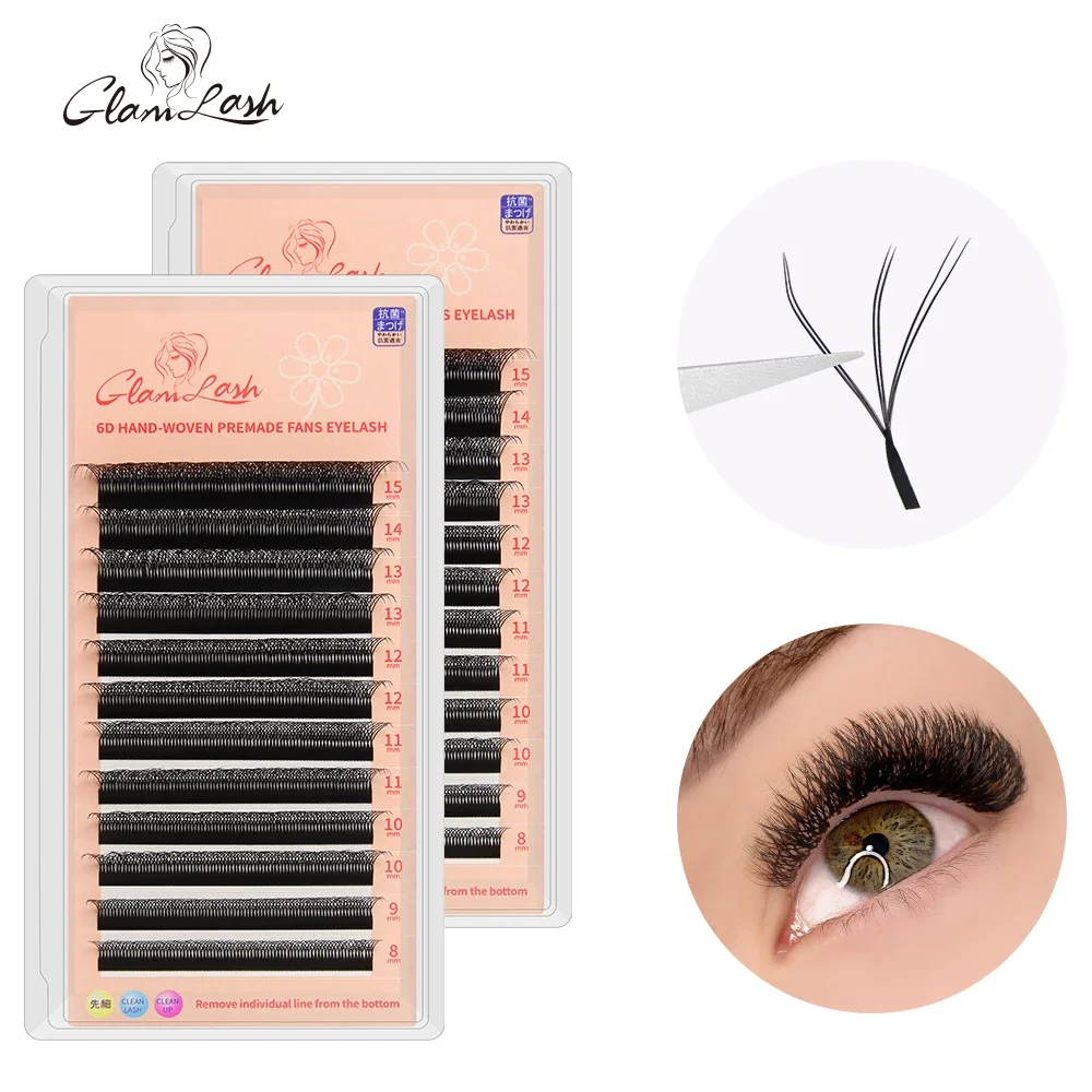 GLAMLASH Automatic Flowering W Shape Bloom 2tips 3D W Premade Fans ...