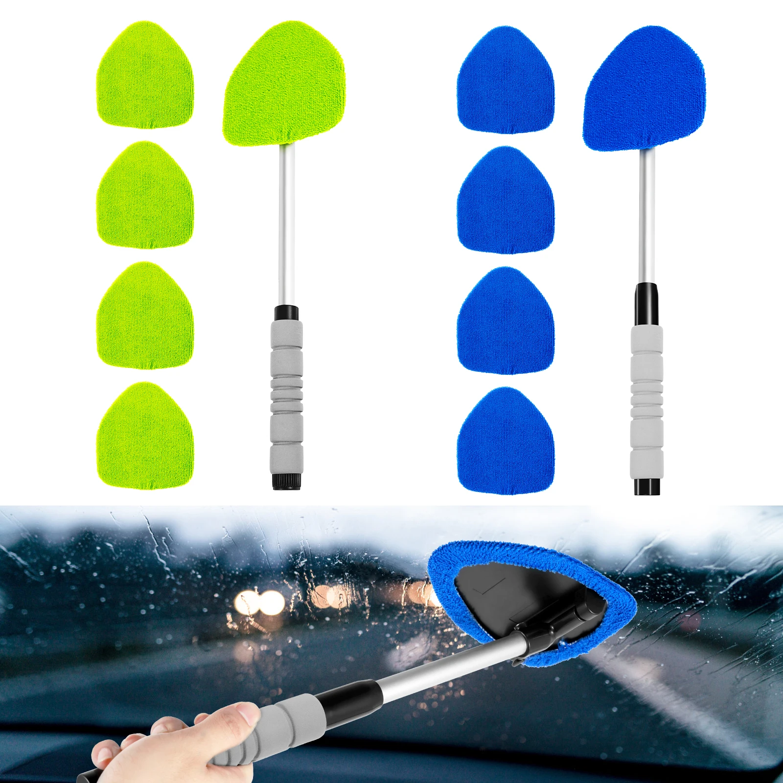 Car Window Cleaner Brush Telescopic Window Glass Clean Mop Home Glass ...
