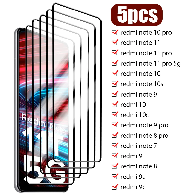 Protector de pantalla de cubierta completa, vidrio templado para Redmi ...