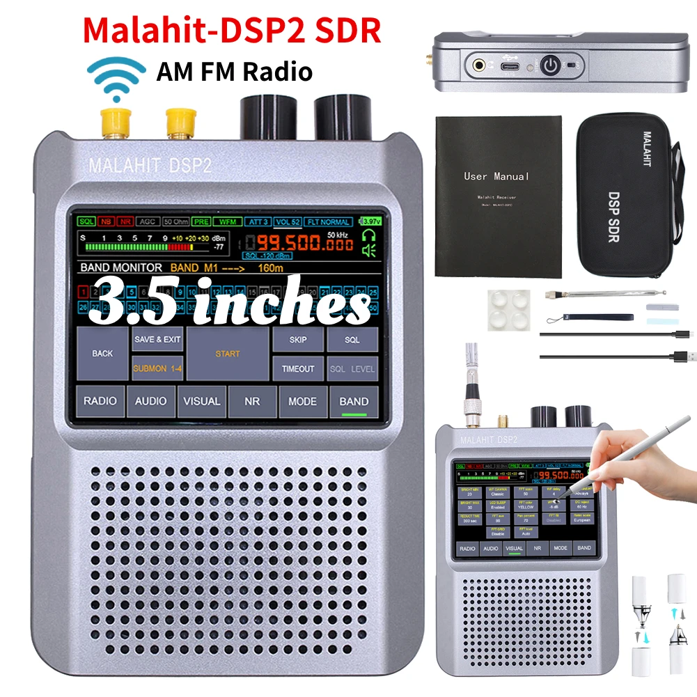 Malahit-DSP2-SDR-Radio-Receiver-5000mAh-Firmware-2-30-Genuine-Second-Generation-Malachite-DSP ...