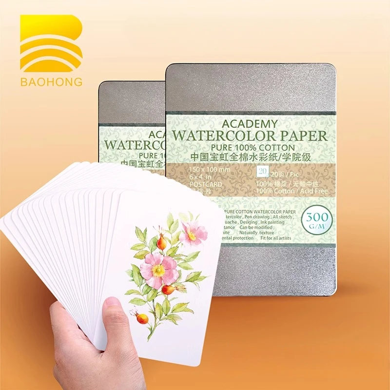 20-Sheets-Baohong-Watercolor-Blank-Paper-Postcards140lb-300gsm-Art ...