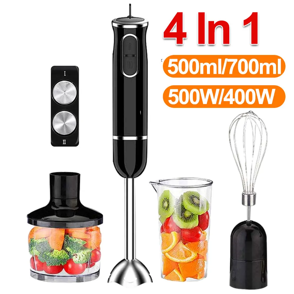 4-in-1-Electric-Stick-Hand-Blender-500W-Food-Processor-2-Mix-Speed-Egg ...