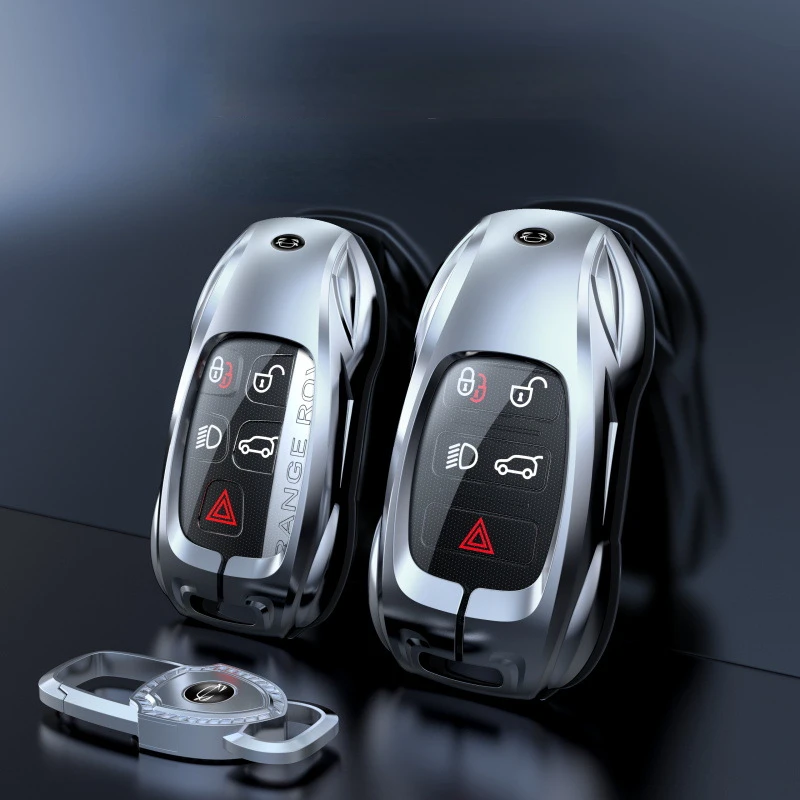For Jaguar XE XF F-PACE F-TYPE Zinc Alloy Silver/Black Car Key ...