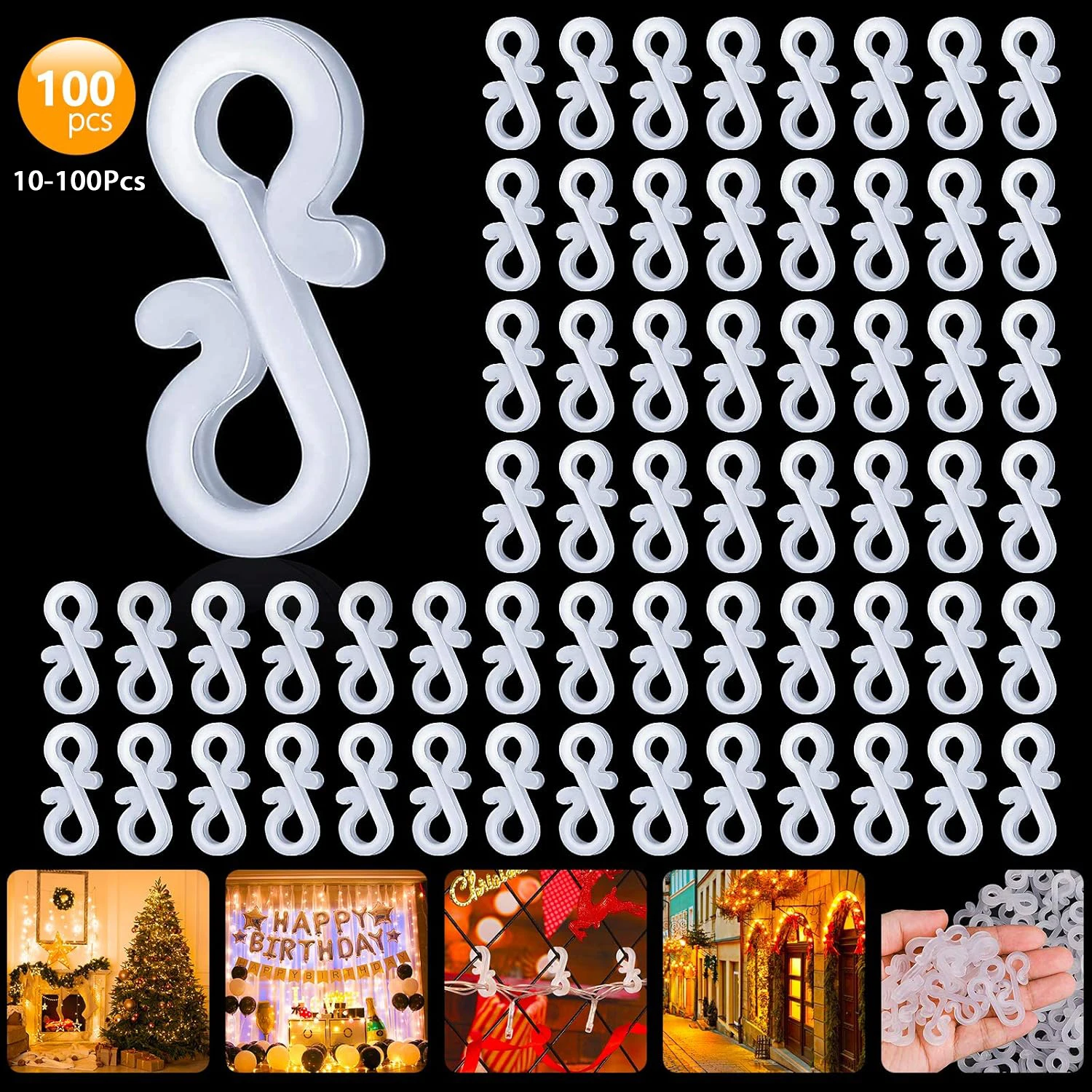 10-100Pcs-Christmas-Light-Clips-Gutter-Hanger-Hooks-S-Clips-for-Hanging ...